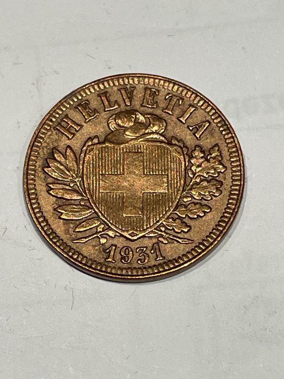 Münze 2 Rappen 1931 (Gebraucht) in Schlossrued für CHF 3 – mit Lieferung auf Ricardo kaufen
