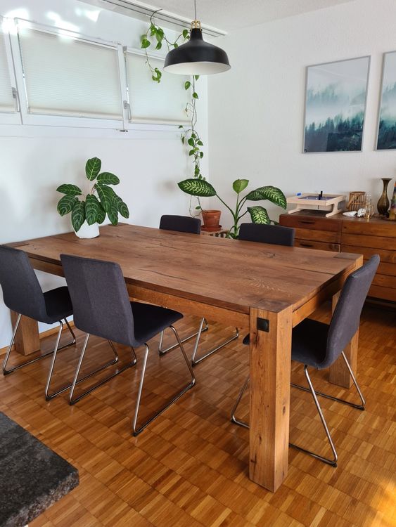 Esszimmer Holz Tisch Massivholz Eiche 2x1m in Schlieren ZH | Kaufen auf ...