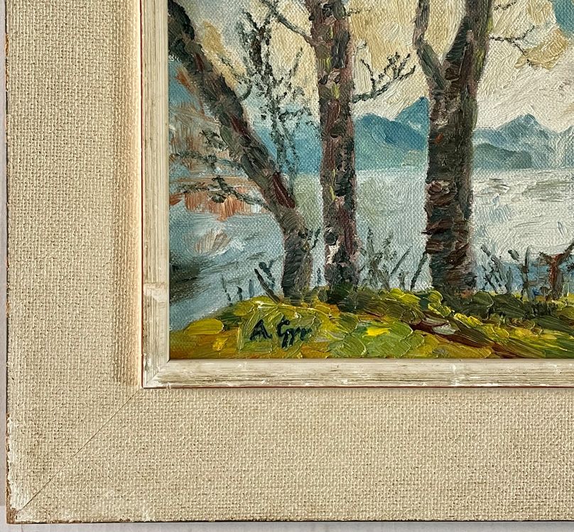 See und Bergblick Landschaft Gemälde unleserlich Signiert (Gebraucht) in Root für CHF 20 – mit ...