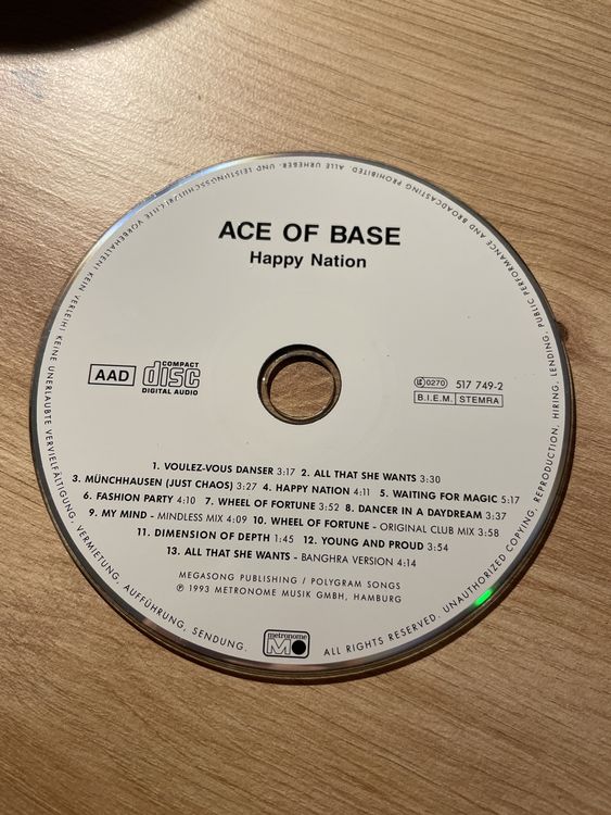 Ace of Base - Happy Nation (CD) 💿🎶 (Gebraucht) in Sargans für CHF 1 ...