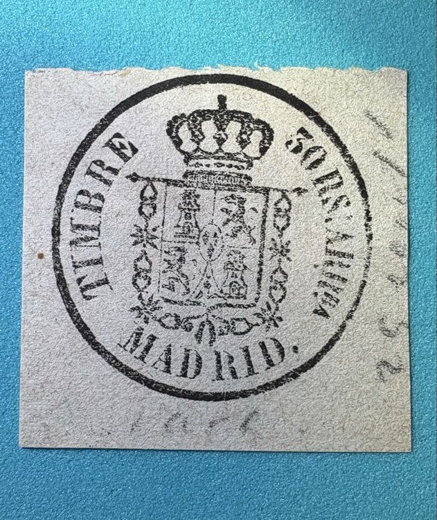 Timbre Fiscal Espagne, Madrid 1874, Rare! Collection 50 (Neu (gemäss ...