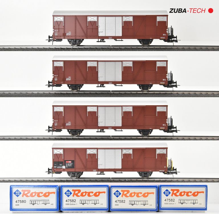 Roco 4x Gedeckter Güterwagen der SBB, H0, GS, mit OVP | Kaufen auf Ricardo