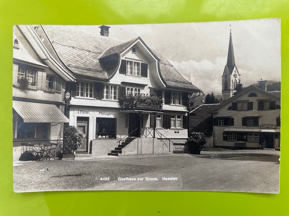 GASTHAUS ZUR KRONE UND METZGEREI J.FORRER IN NESSLAU 1930 (Gebraucht ...