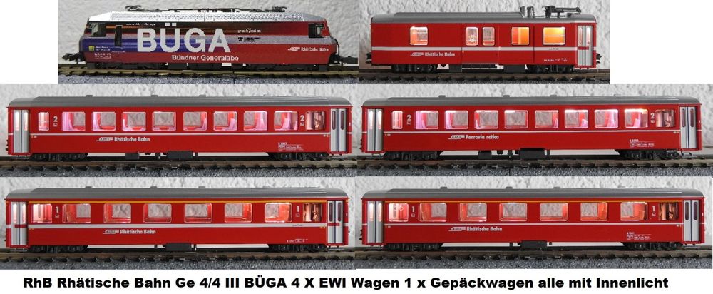 RhB Rhätische Bahn 6er Set Ge 4/4 III Analog + 5 Wagen N | Kaufen auf Ricardo