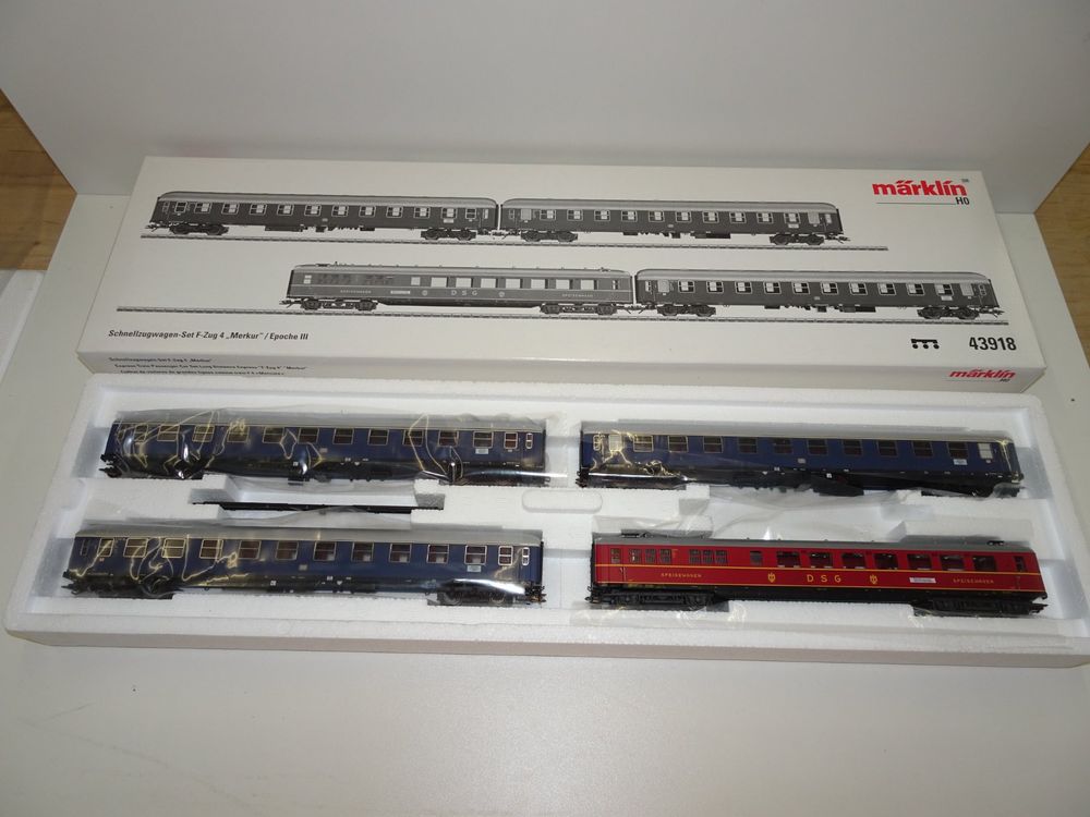 Märklin Schnellzugwagenset DB F-Zug 4 Merkur HO 43918 (Gebraucht) in Emmenbrücke für CHF 120.9 ...