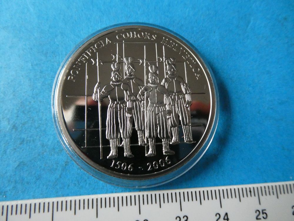 Schweizer-Garde Rom 1506-2006, versilberte Medaille PP (Neu (gemäss Beschreibung)) in ...