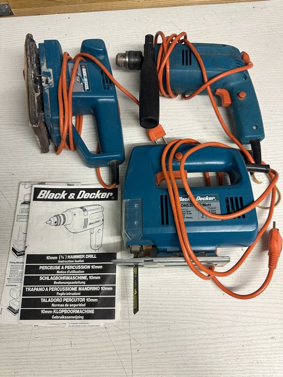 Black & Decker Werkzeugset (Bohrmaschine, Säge, Schleifmasch (Gebraucht ...