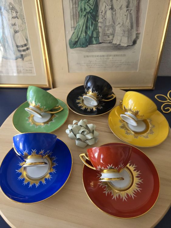 Bunte Bavaria Espressotassen Set, 5 teilig, Vintage Top! (Gebraucht) in ...