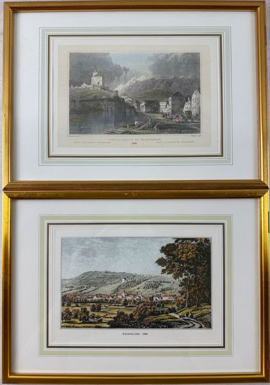 2x verschiedene Ortsansicht Landschaften Lithographie (Gebraucht) in Neuhausen am Rheinfall für ...