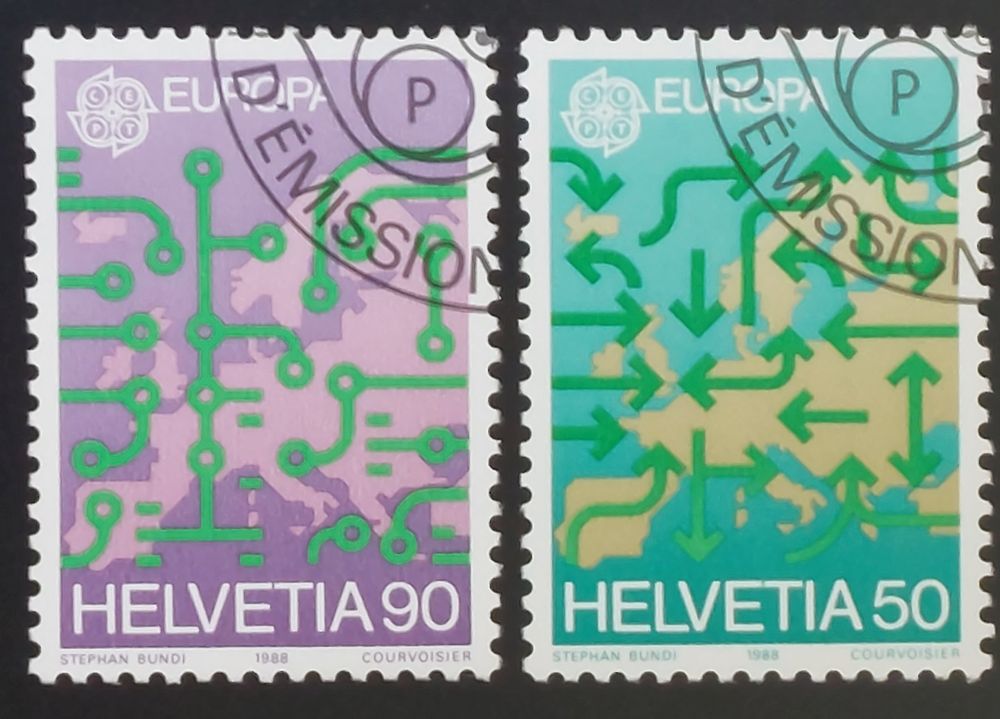 1988 Europamarken 763-764 ET ʘ, gummiert (Gebraucht) in Seltisberg für ...