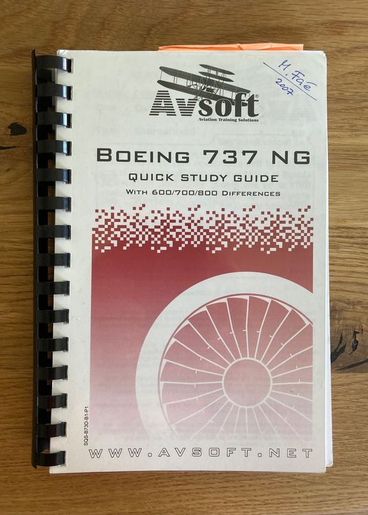 BOEING 737 NG QUICK STUDY GUIDE WITH 600/700/800 DIFFERENCES | Kaufen auf Ricardo