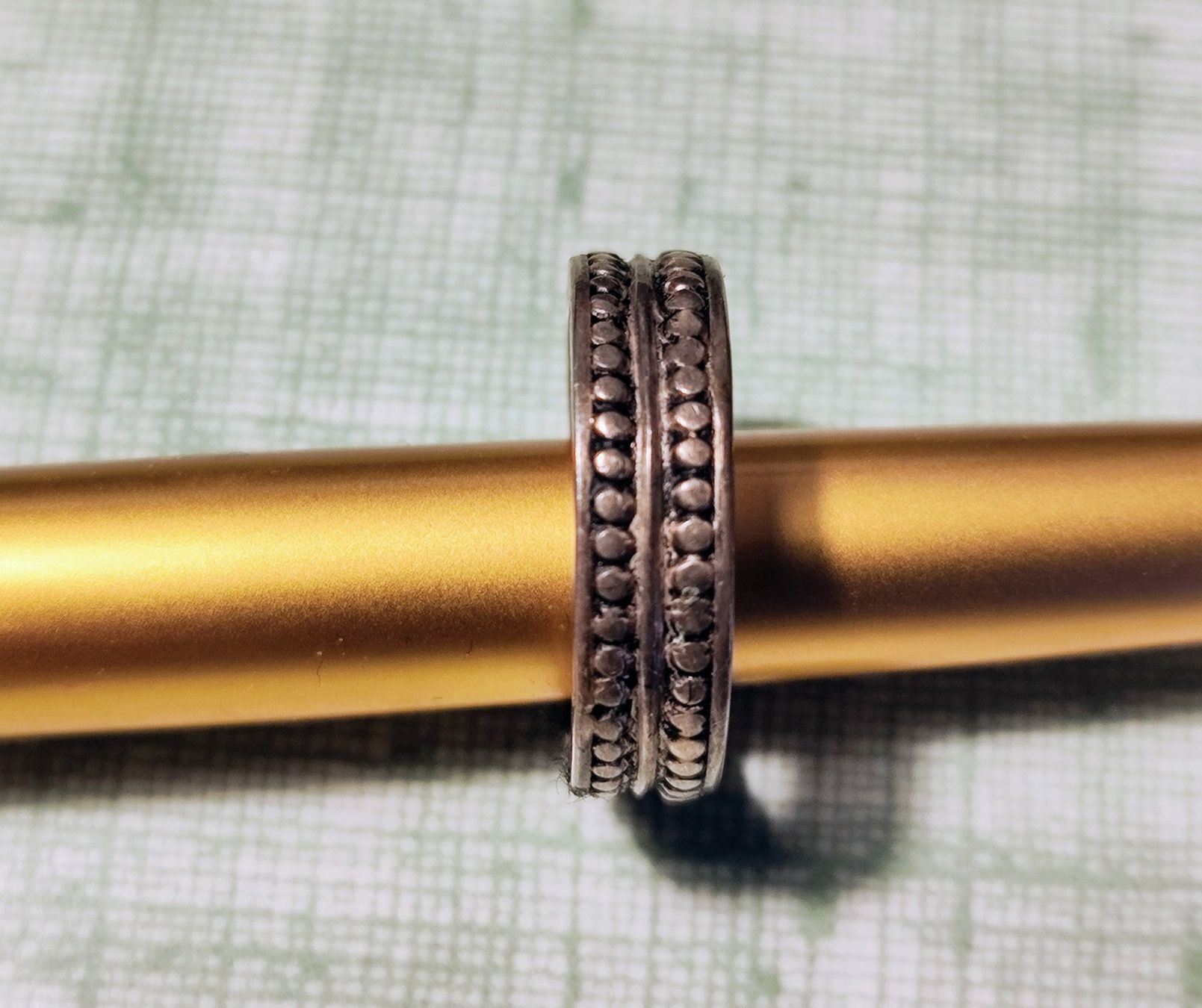 Bague ethnique en argent - pointillé - 1.7cm! Taille 52 (D'occasion) à ...