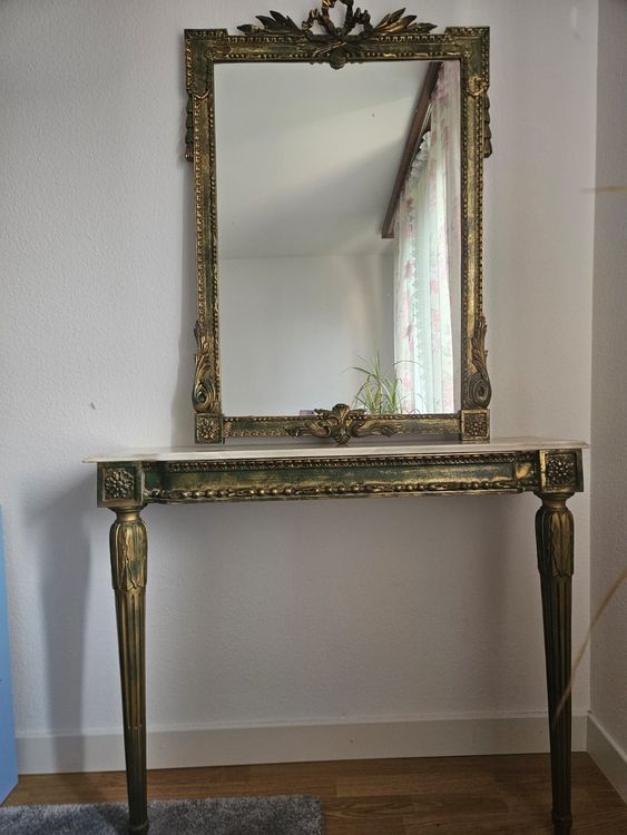 Wunderschöne Louis XV Konsole mit Marmour und Spiegel (Gebraucht) in ...