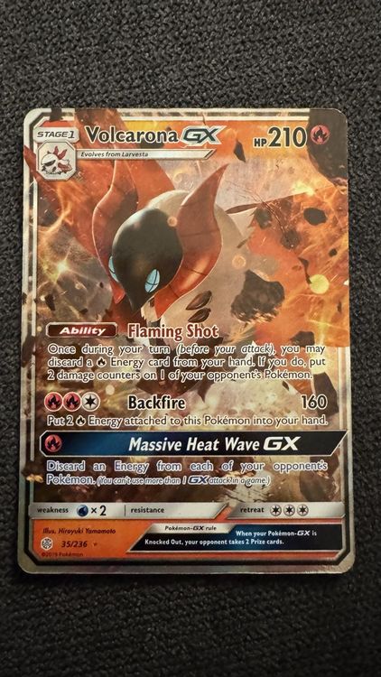 Volcarona GX Pokémon Karte - Top Zustand! Selten! 🔥 (Neu (gemäss ...