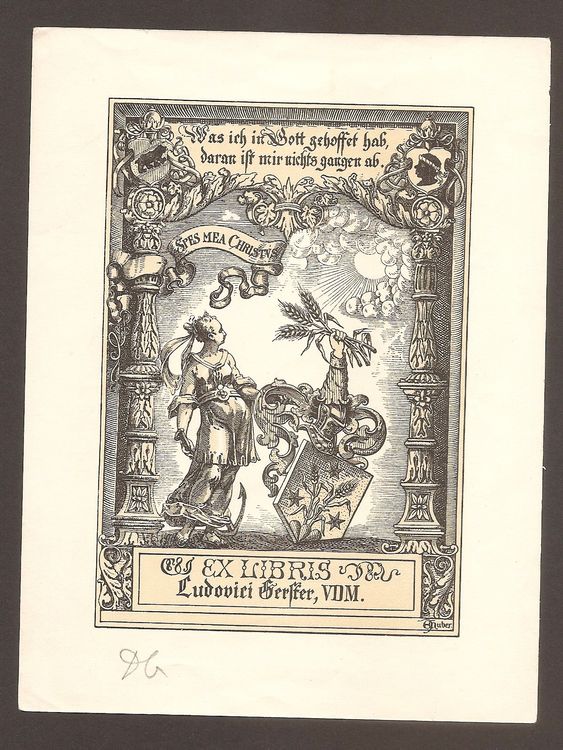 Ex-libris héraldique Ludwig Gerster par E. Huber, Bern (D'occasion) à ...