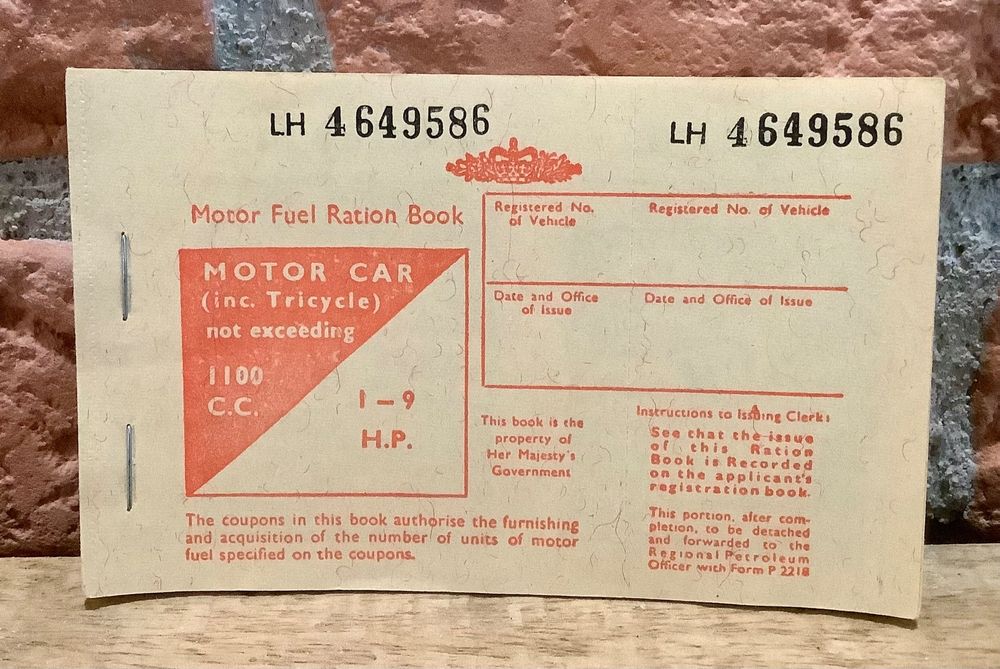 40er MOTOR FUEL RATION BOOK - Rationen Heft Bezin England (Gebraucht ...