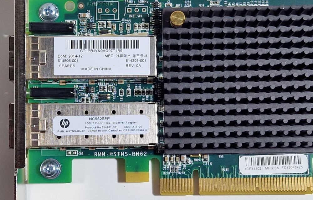 HP/HPE NC552SFP 10G/GB SFP+ 614201-001 PCIe NIC Dual Port | Kaufen auf ...