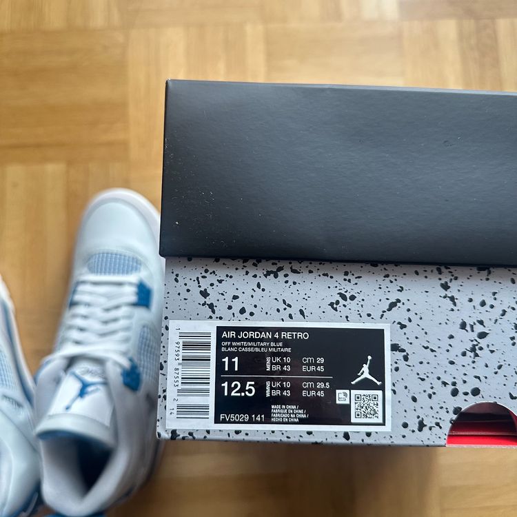 Nike Air Jordan 4 Retro, Military Blue US11 / 45, FV5029-141 (Neu und ...
