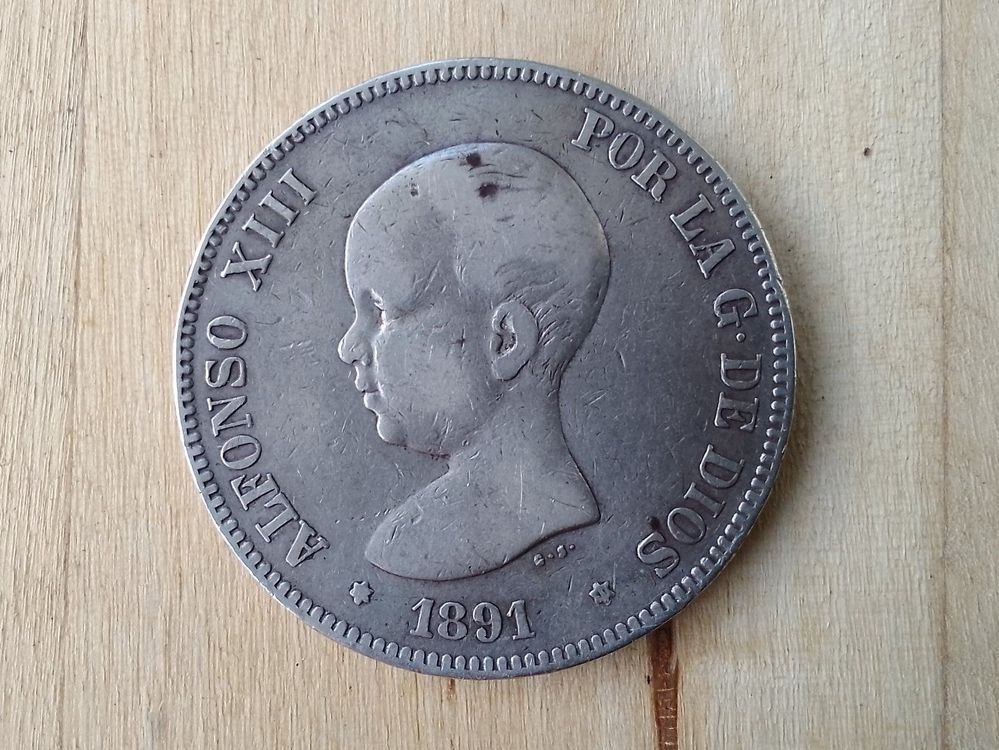 Pièce de 5 pts , 1891 , Alphonse XIII | Kaufen auf Ricardo