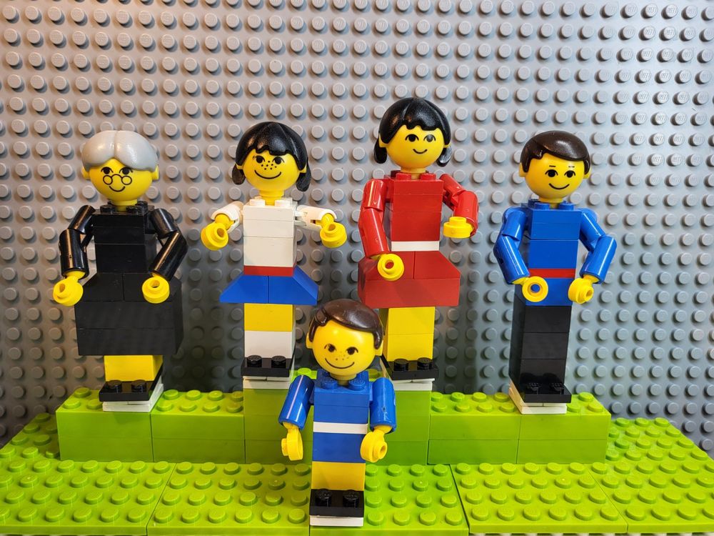5 Lego-Figuren, Vintage 1974, die Familie aus dem Set 200 (Gebraucht ...