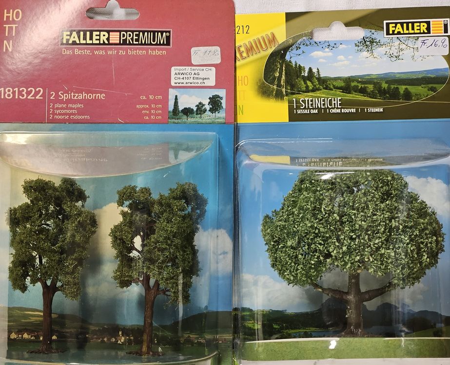 Faller 181322 + 181212: 2 x Spitzahorn und 1 y Steineiche (Neu und ...