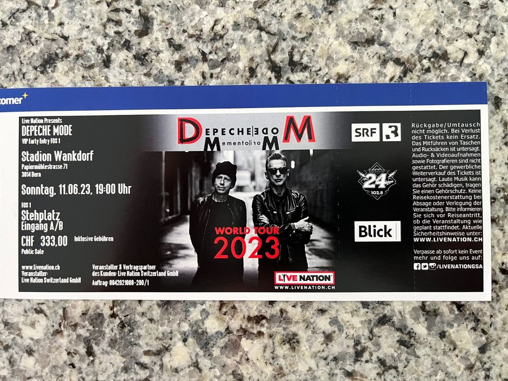 Depeche Mode VIP Ticket - FOS 1 (Neu (gemäss Beschreibung)) in Baar für ...