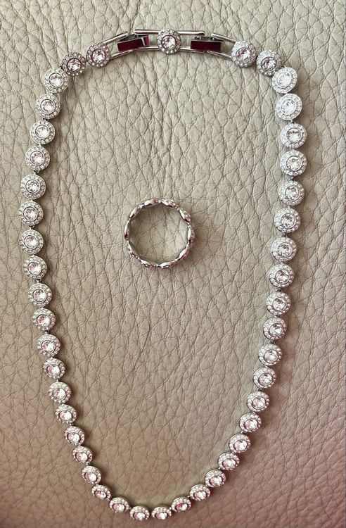 Schmuckset: Collier Ohr- Ring Swarovski Una Angelic Tennis (Neu (gemäss ...