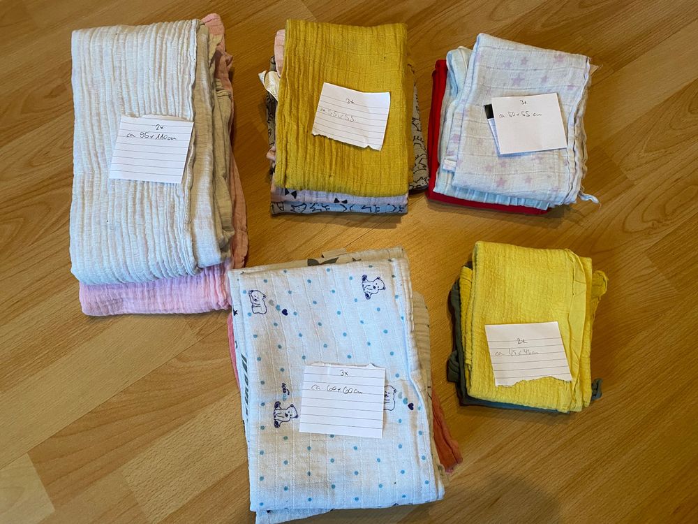 Musselin Tücher Set, Spucktücher, Babytücher, Nuschis 13 Stk (Gebraucht ...