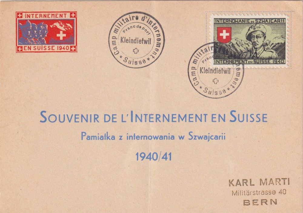 1940/41 Souvenirkarte Internierte Kleindietwil. (Gebraucht) in Sarmenstorf für CHF 10 – mit ...