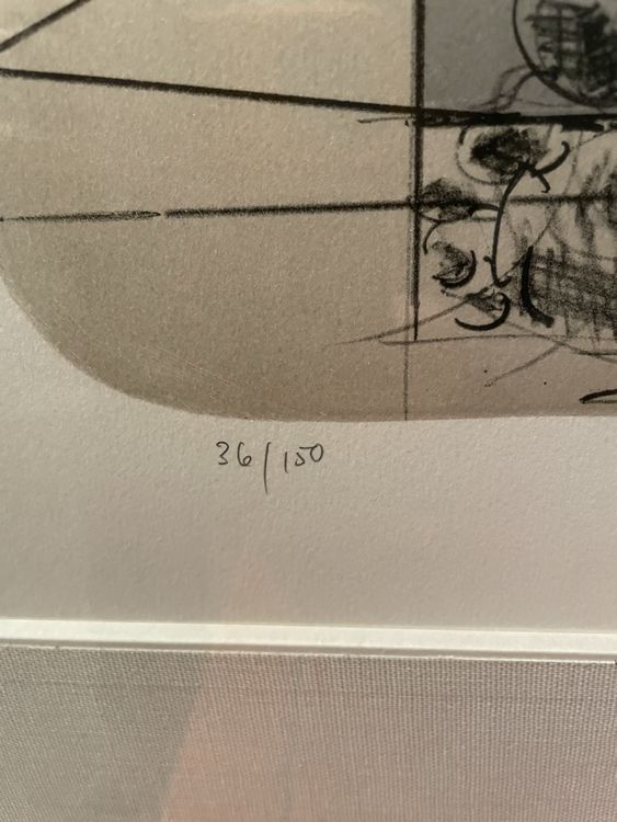 Hans Erni, Lithographie gerahmt mit persönlicher Widmung (Neu (gemäss Beschreibung)) in ...