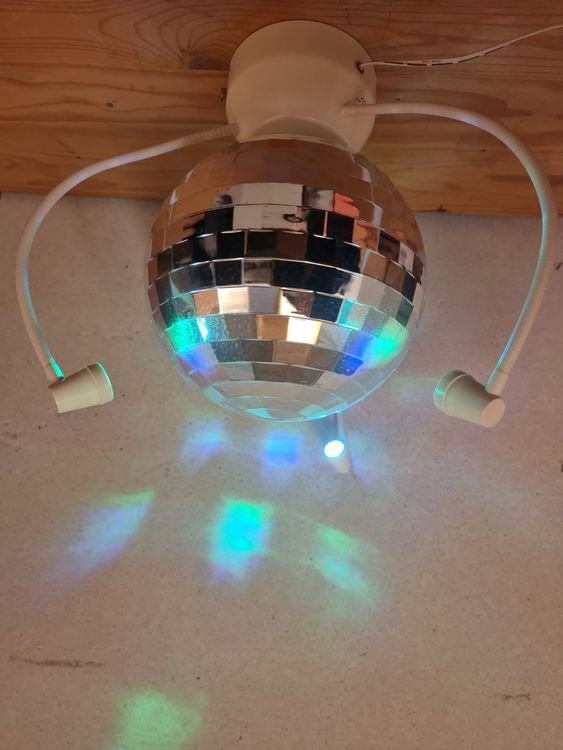 Discokugel mit Drehmotor mit 3-fach Spot Partylampe Glitzer | Kaufen ...