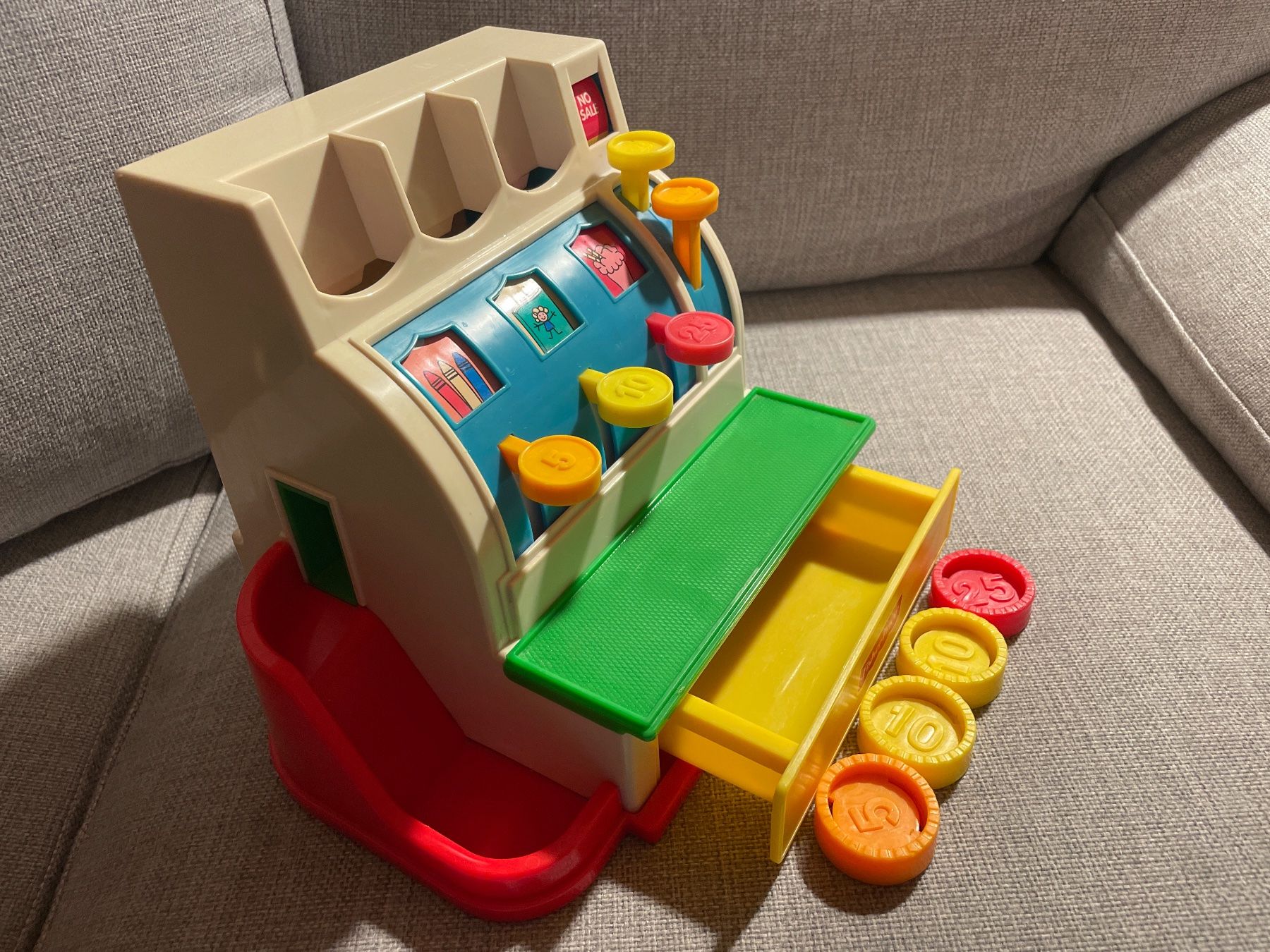 Vintage FISHER-PRICE Kasse + 4 Münzen (1994) (Gebraucht) in Frasnacht ...