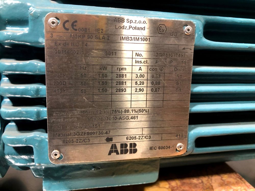 Elektromotor ABB 1,50KW ( M3KP 90 SLA 2) (Gebraucht) in Laufenburg für ...