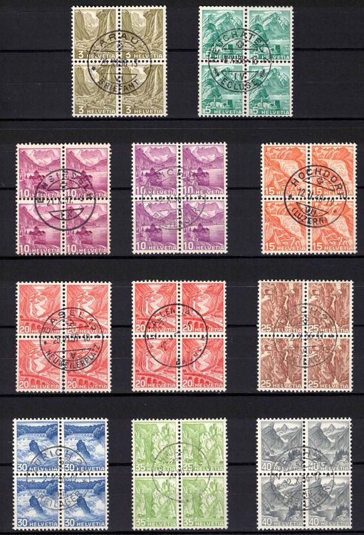 1936 Landschaftsbilder geriffelt im 4er-Block ʘ, Kat.945.- (Neu (gemäss Beschreibung)) in Nuglar ...