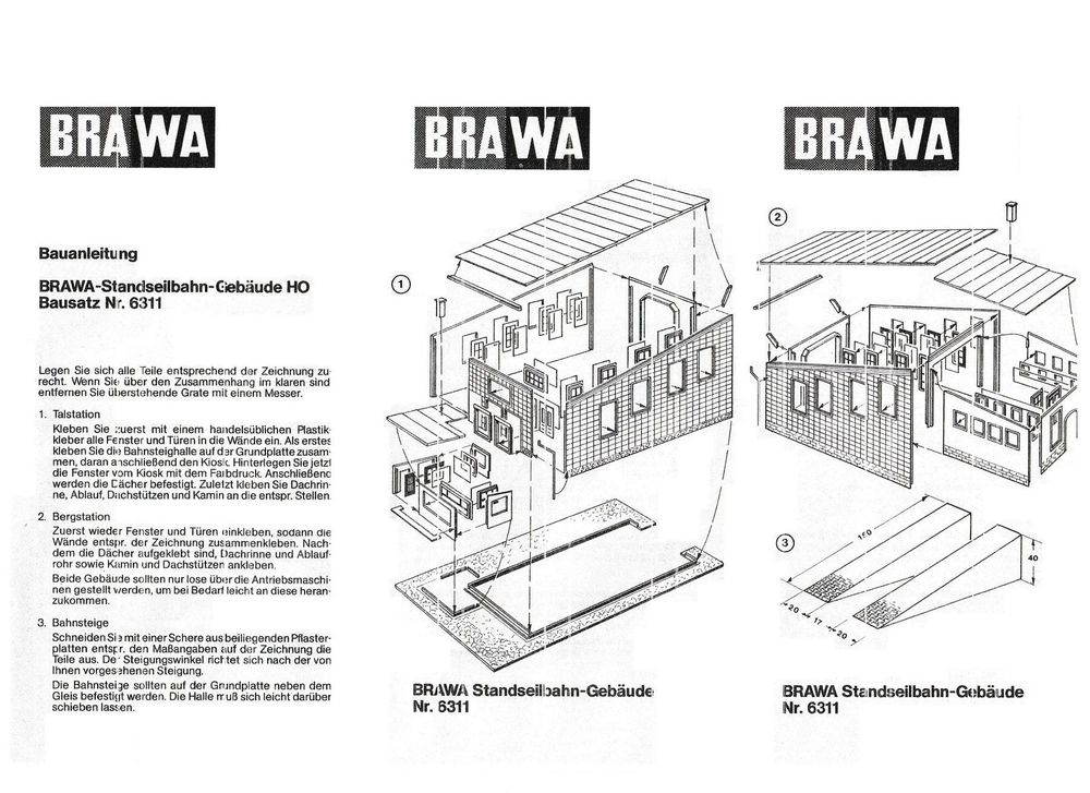 Brawa 6311 Standseilbahn Bausatz, H0 (Gebraucht) in Echandens für CHF ...