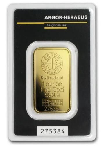 "Replica" - 1 Unze Goldbarren - Argor Heraeus (Neu und originalverpackt) in Weinfelden für CHF ...