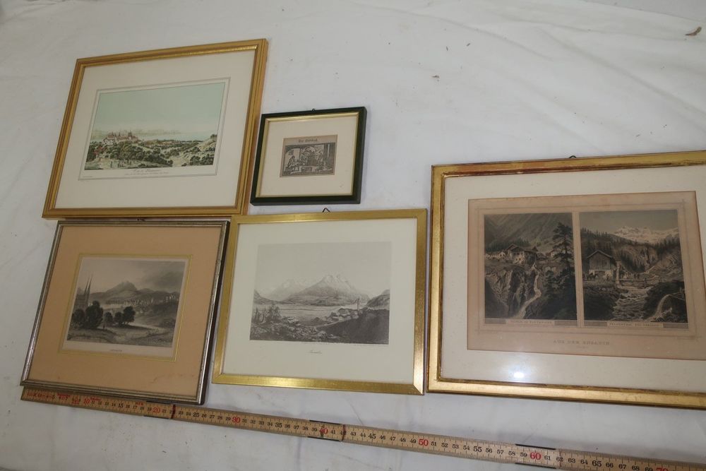 Lot: Stiche, Druck, Goldrahmen, Engadin, Luzern, ab nur 1Fr. (Gebraucht) in Pfeffikon LU für CHF ...