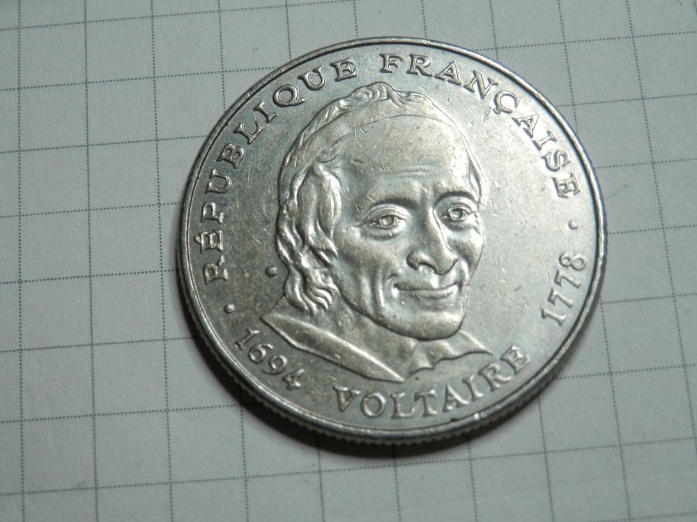 Frankreich 5 Franken, 1994 300. Geburtstag von Voltaire (Gebraucht) in ...