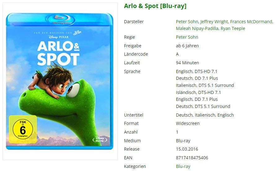 Arlo & Spot [Blu-ray] | Kaufen auf Ricardo