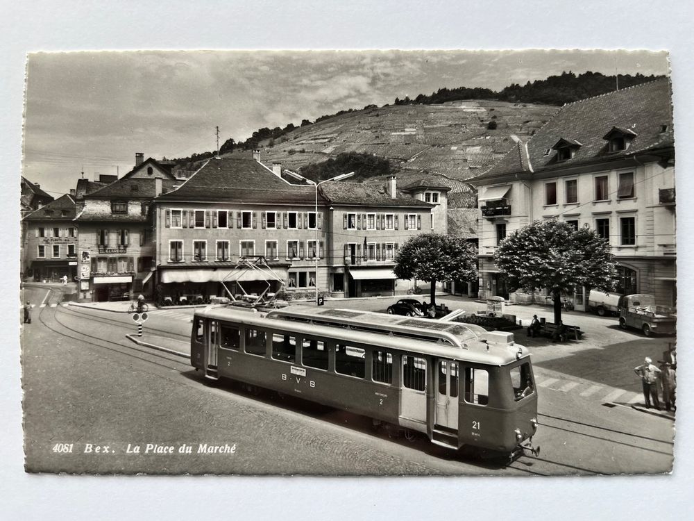 Postkarte Bex mit Triebwagen BFeh 2/4 21 der BVB ca 1965 (Neu (gemäss ...