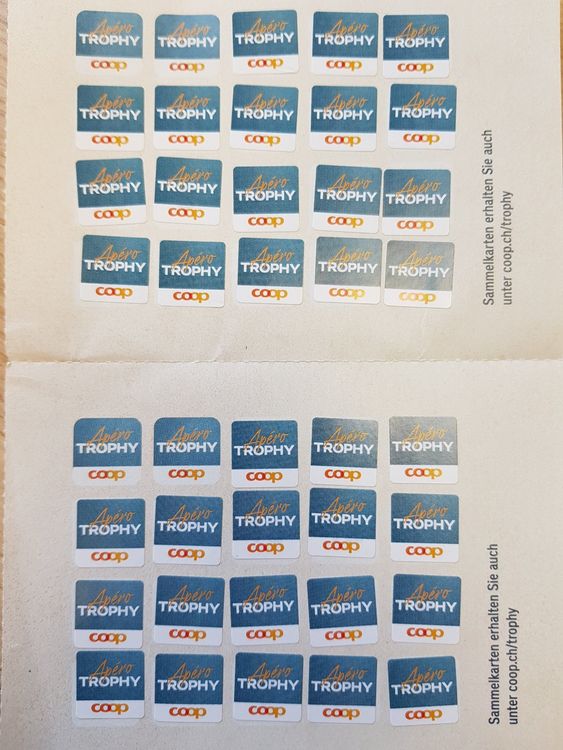 2 volle Karten Coop Trophy Apéro 40 Pkte | Kaufen auf Ricardo