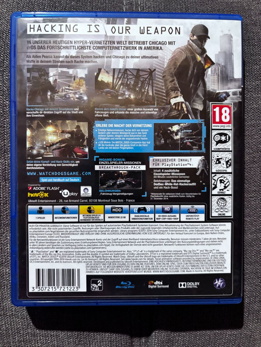 PS4 Spiel Ubisoft Watch Dogs Special Edition (Neu (gemäss Beschreibung ...