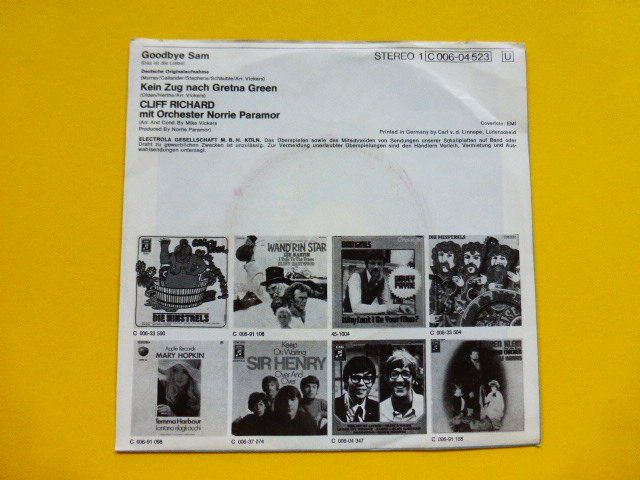 Cliff Richard – Goodbye Sam (Das Ist Die Liebe) (Gebraucht) in Zürich ...