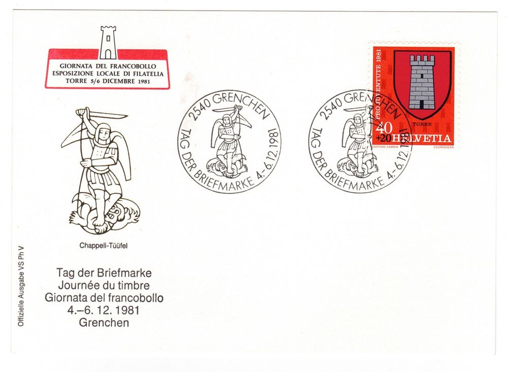 Carte spéciale, journée du timbre Grenchen 1981 (D'occasion) à La Tour ...