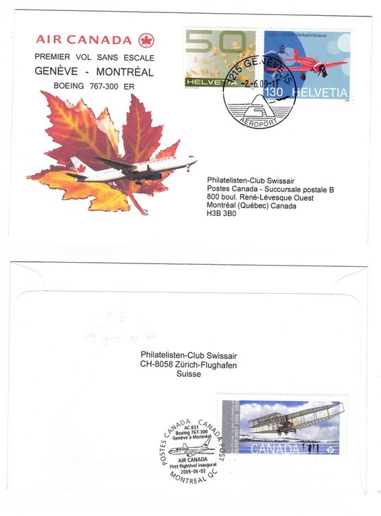 Vol "Air Canada" Genève-Montréal RF 2009.2.b | Kaufen auf Ricardo