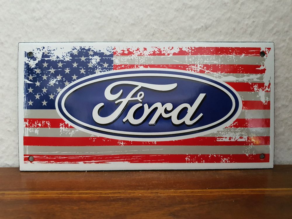 Emailschild Ford Automobil USA Emaille Schild Reklame Retro | Acheter ...