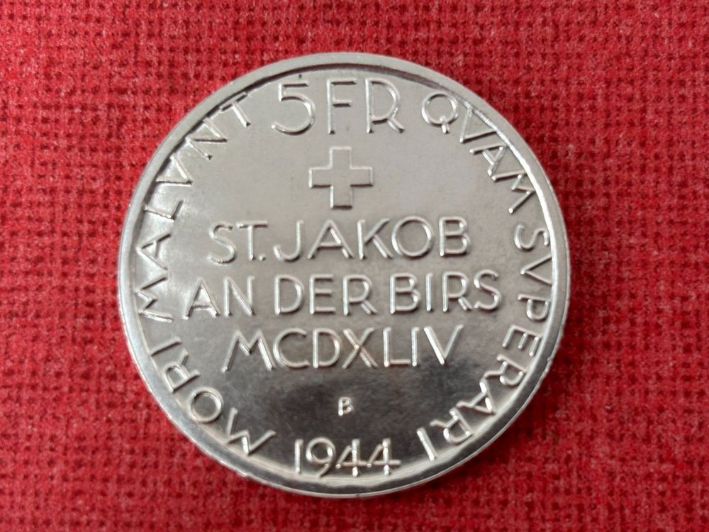5 Franken Gedenkmünze 1944 St.Jakob TOP | Kaufen auf Ricardo