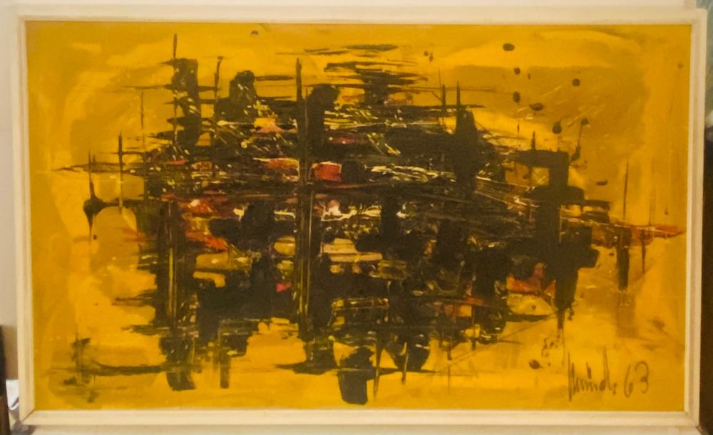 60.er. Jahre Große Abstrakte Gemälde Unleserlich Signiert (Gebraucht) in Root für CHF 19 – mit ...