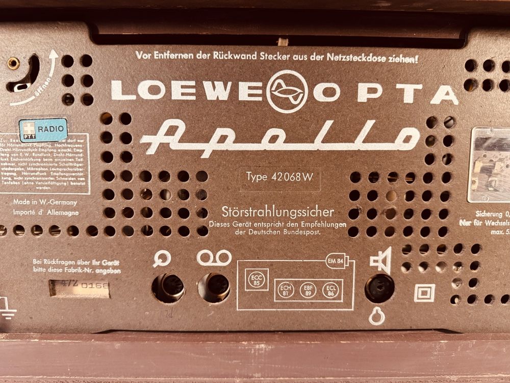 Loewe Opta Apollo 42068W Röhrenradio 1960 W-Germany (Gebraucht) in ...