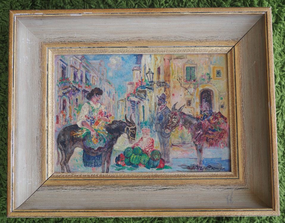 Cromer Maximilian Carl, Markt, Esel, Blumen, Apulien Italien (Gebraucht ...